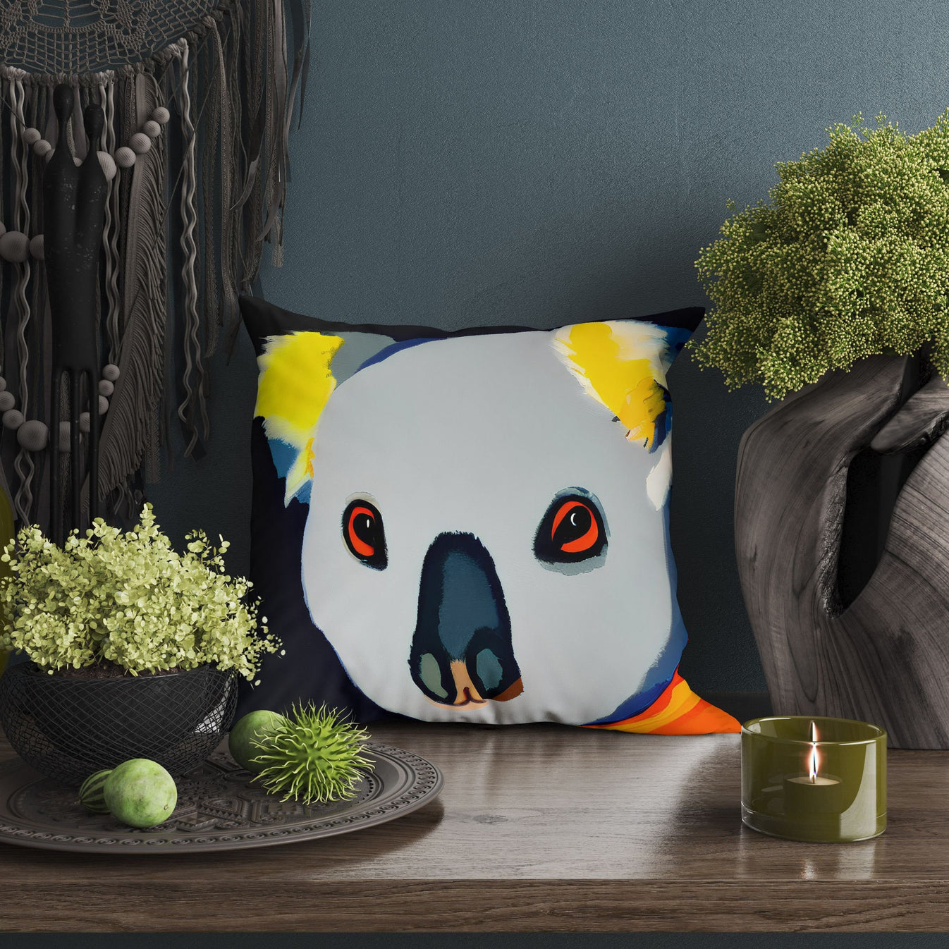 Australian Wildlife Australian Wildlife Koala Decorative Pillow, Abstr ...